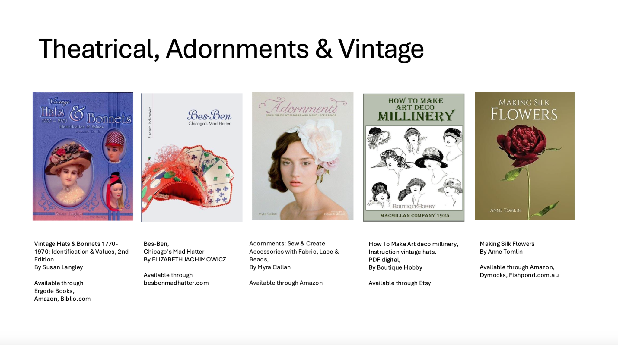 Millinery Resource Books - Millinery Australia